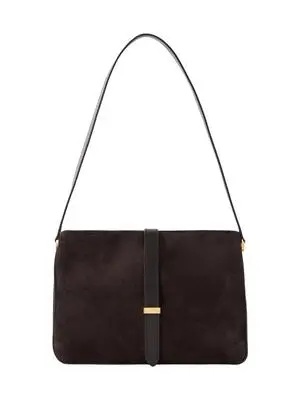 NILI LOTAN Trimmed Suede Shoulder Bag - No