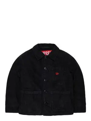 DIESEL® Corduroy Logo-embroidered Jacket - Black