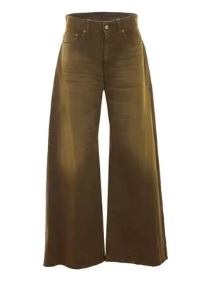 MAISON MARGIELA Faded Panelled Wide-leg Jeans - Brown