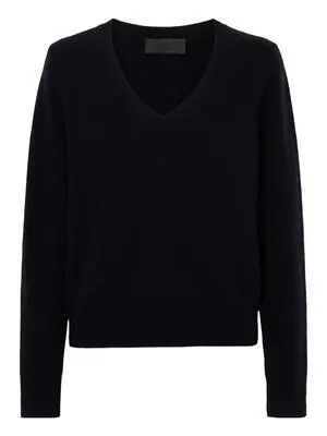 NILI LOTAN Nili Lotan "Camelia" Fitted V-Neck Cashmere Sweater