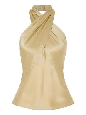 L'AGENCE Satin Halter Top