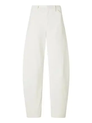NILI LOTAN Nili Lotan High-Waisted Barrel Leg Cropped Pants No