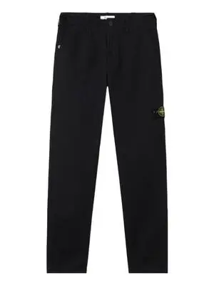 Stone Island Regular-fit Chino Trousers With Pockets - Black