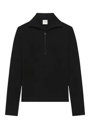 COURREGES Half-zip Logo Detail Sweater - Black