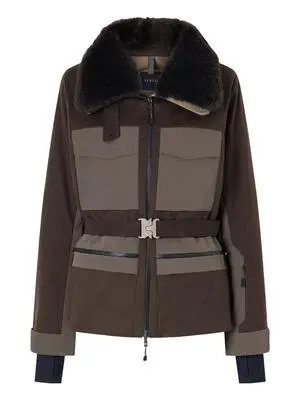Sease Belted Wool And Cashmere-blend Down Ski Jacket With Shawl Collar - Black