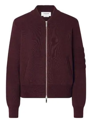 Thom Browne Ottoman Milano Stitch 4-bar Bomber Jacket - Red