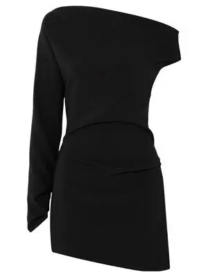 Maticevski One-shoulder Stretch Crepe Mini Dress - Black
