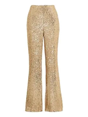 Akris Sequin Stretch Silk Mesh Flared Pants - No