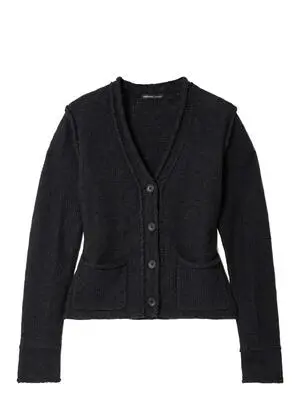 JAMES PERSE Cotton And Linen-blend Cardigan - Black