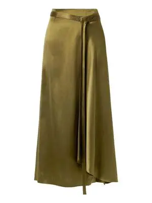 ADAM LIPPES Silk-charmeuse Midi Skirt