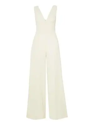 EMILIA WICKSTEAD Crepe One-piece Wide-leg Pants - White