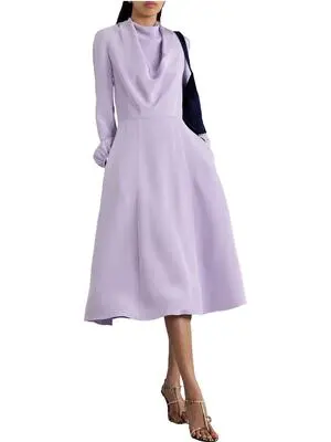 Adam Lippes Silk Crepe Cowl Neck Dress - No