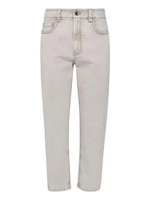 Brunello Cucinelli Mid-rise Straight-leg Jeans - White