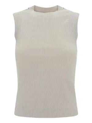 BRUNELLO CUCINELLI Brunello Cucinelli Ribbed Knit Crewneck Tank Top