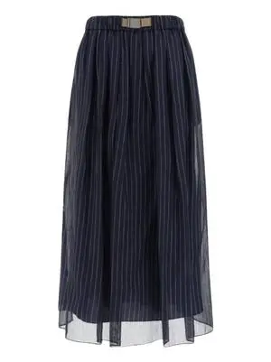 BRUNELLO CUCINELLI Brunello Cucinelli High-Waist Pinstripe Maxi Skirt