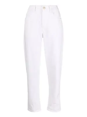 Brunello Cucinelli High-waisted Tapered Jeans - White