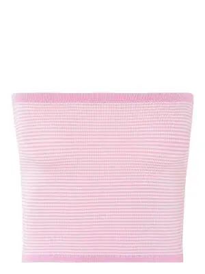 CALLE DEL MAR Strapless Striped Knitted Top