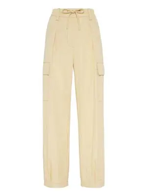 BRUNELLO CUCINELLI Brunello Cucinelli Drawstring Wide-Leg Cargo Trousers With Monili Beading