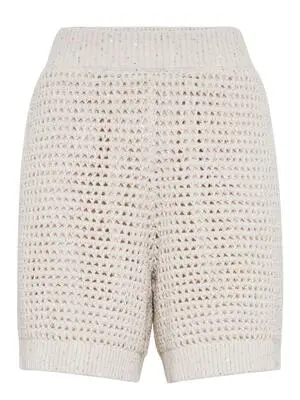 BRUNELLO CUCINELLI Perforated Cotton Shorts
