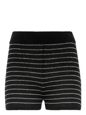 BRUNELLO CUCINELLI Knitted Striped Mini Shorts
