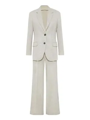 Brunello Cucinelli Single-breasted Suit With Notched Lapels - White