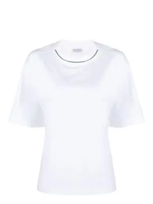 BRUNELLO CUCINELLI Brunello Cucinelli Crewneck T-Shirt With Beaded Embellishment