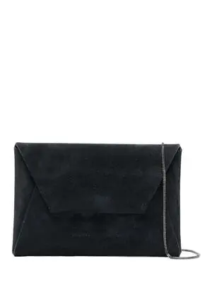 Brunello Cucinelli Logo-stamp Suede Crossbody Bag - Black