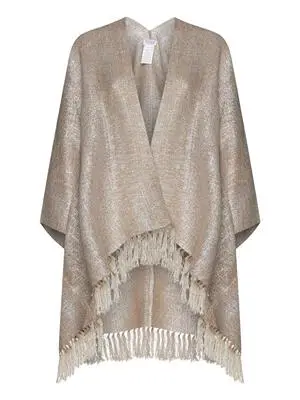 Brunello Cucinelli Fringed Cape - Nude