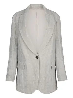 Brunello Cucinelli Single Breasted Blazer - Gray