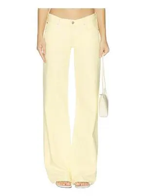 FRAME The Gray Wide Leg Jeans In Yellow - Limoncello
