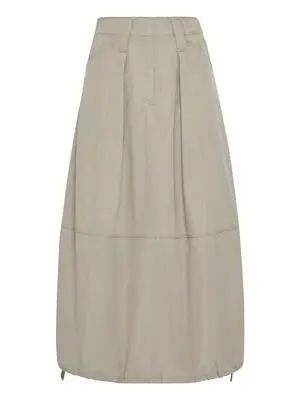 Brunello Cucinelli Drawstring Midi Skirt - Beige
