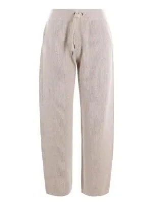 Brunello Cucinelli Sequin Embellished Ribbed Trousers - Nude