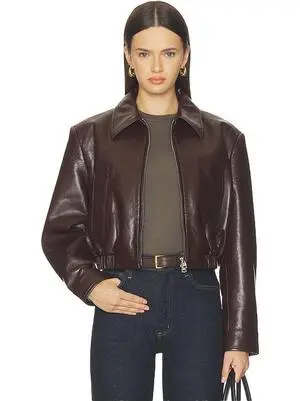 AGOLDE Agolde Nahla Cropped Jacket In Brown.