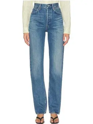 AGOLDE 90s Pinch Waist Long Jean In Blue - Circulate