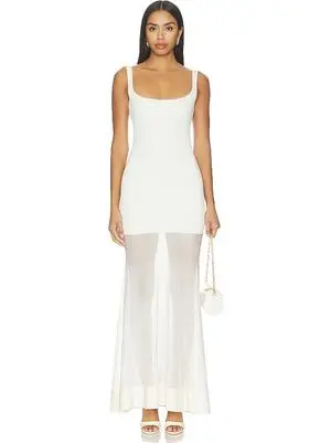 SEROYA Inga Knit Dress In Ivory - Eggshell
