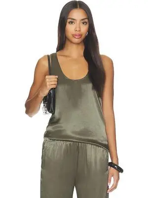 BOBI Date Night Shell Tank Top In Sage - Troops