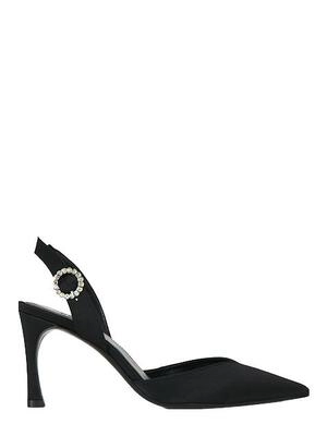 ROTATE BY BIRGER CHRISTENSEN Slingback High Heel Satin Pump - Black