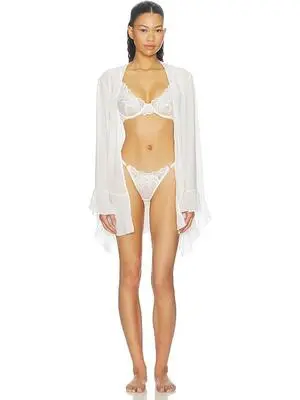 KAT THE LABEL Kat The Label Ruby Robe In Ivory.