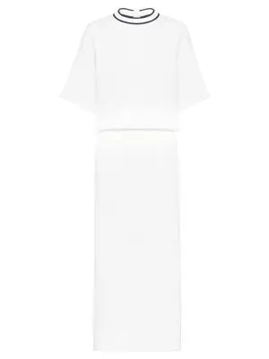 Brunello Cucinelli Cable-knit Cotton Dress - White