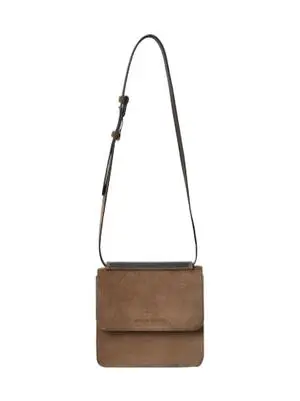 Brunello Cucinelli Beaded Suede Crossbody Bag - Brown