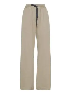 Brunello Cucinelli Brunello Cucinelli Relaxed-Fit Drawstring Waistband Pants Green