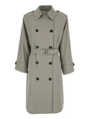 Brunello Cucinelli Double-breasted Trench Coat - Gray