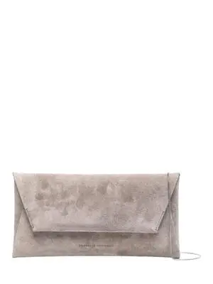BRUNELLO CUCINELLI Brunello Cucinelli Bead-Chain Logo Debossed Envelope Bag