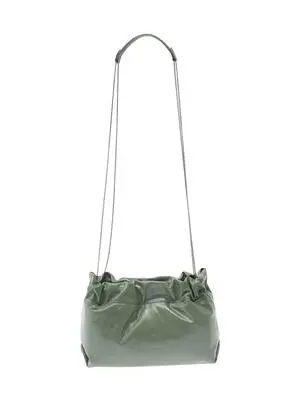 Brunello Cucinelli Logo-printed Chain-linked Shoulder Bag - Gray