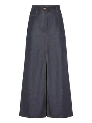 BRUNELLO CUCINELLI Brunello Cucinelli Denim Maxi Skirt With Slits