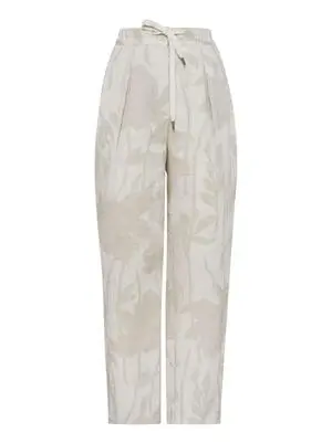 BRUNELLO CUCINELLI Brunello Cucinelli Floral-Jacquard Drawstring Tapered Trousers