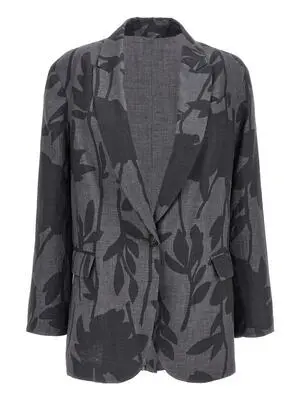 BRUNELLO CUCINELLI Brunello Cucinelli Single-Breasted Floral Print Blazer