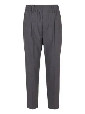 Brunello Cucinelli Brunello Cucinelli Tailored Tapered Leg Trousers With Elasticated Waist Grey