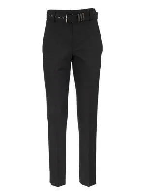 Brunello Cucinelli Belted Straight-leg Trousers - Black