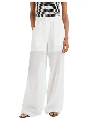 Brunello Cucinelli High-waist Wide-leg Trousers - White